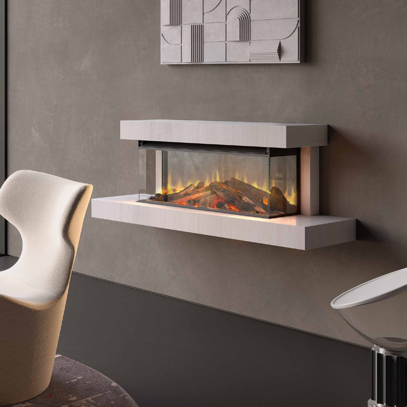 Lumen 870, cheminée électrique encastrable : réalisme de flamme ...